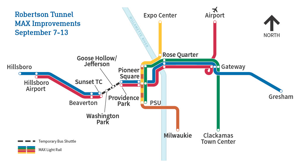 TriMet’s Robertson Tunnel to close for weeklong MAX improvements in ...